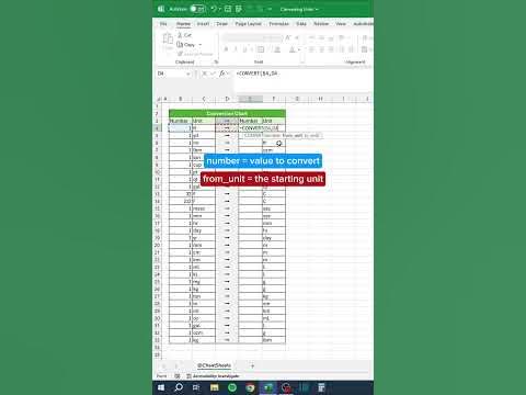 Converting Units in Excel‼️ #excel - YouTube