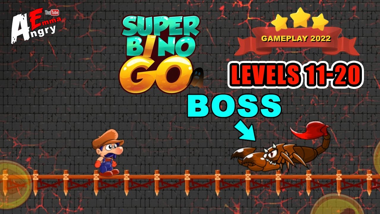 Super Bino Go - Levels 11-20 + BOSS / Gameplay Walkthrough (Android ...