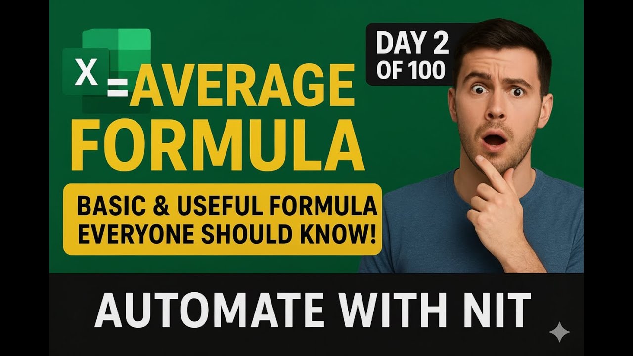 Excel AVG Formula Tutorial | Day 2 of 100 Excel Formulas Challenge ...
