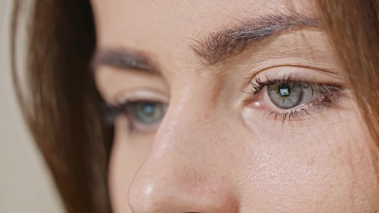 Girl's Eye With Reflection Of Screen Stock Video - YouTube
