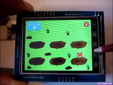 SmartGPU LCD - Mole Stomp Video Game on Arduino - YouTube