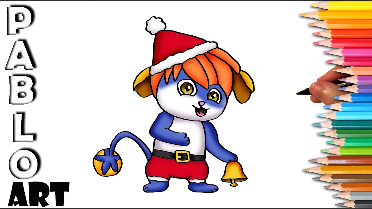 How to draw 🎅 Izzy from Popples for christmas | Learn to Draw step by ...