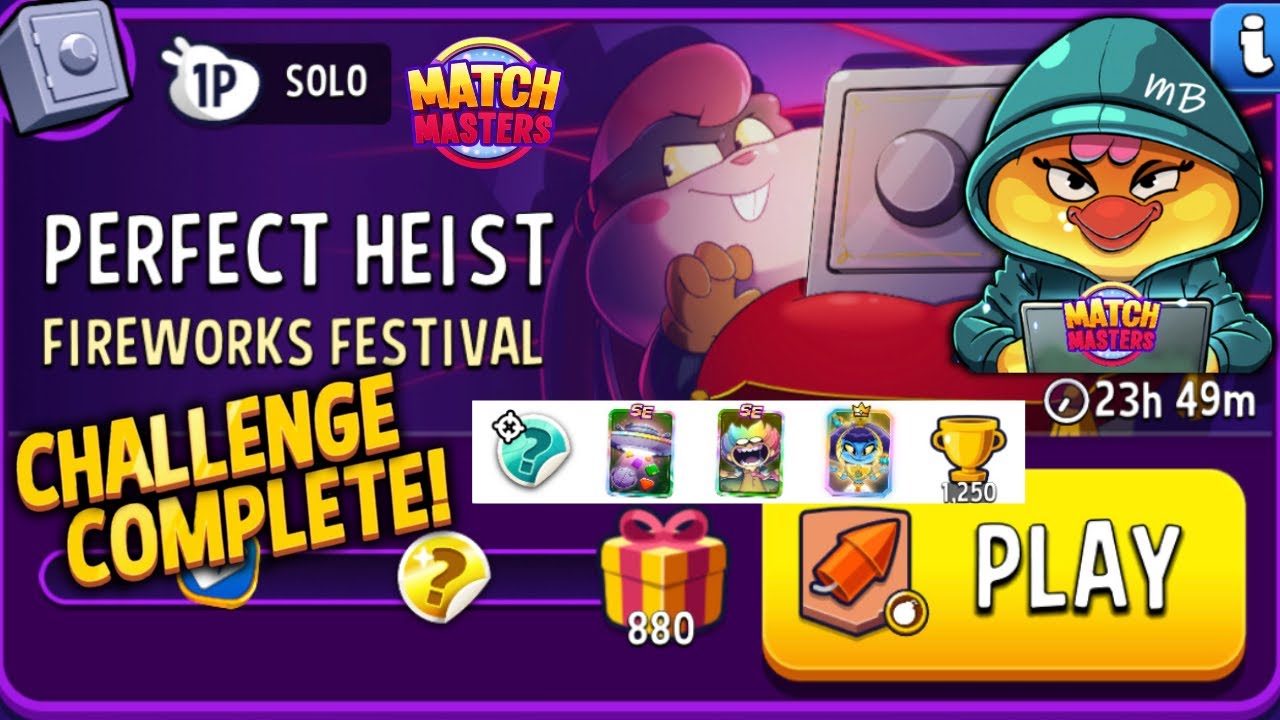 Solo Challenge Perfect Heist Fireworks Festival + Bombs Away 880 points ...