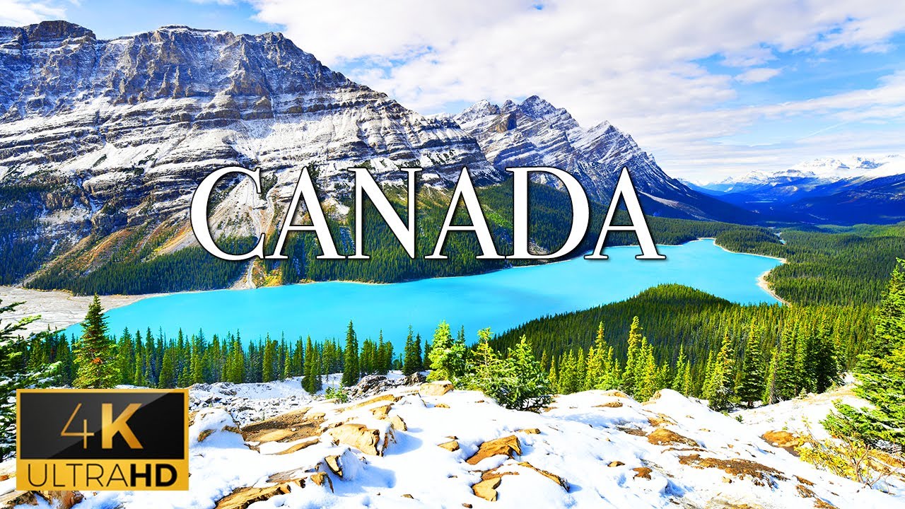 FLYING OVER CANADA (4K Video UHD) - Soothing Piano Music With Beautiful ...
