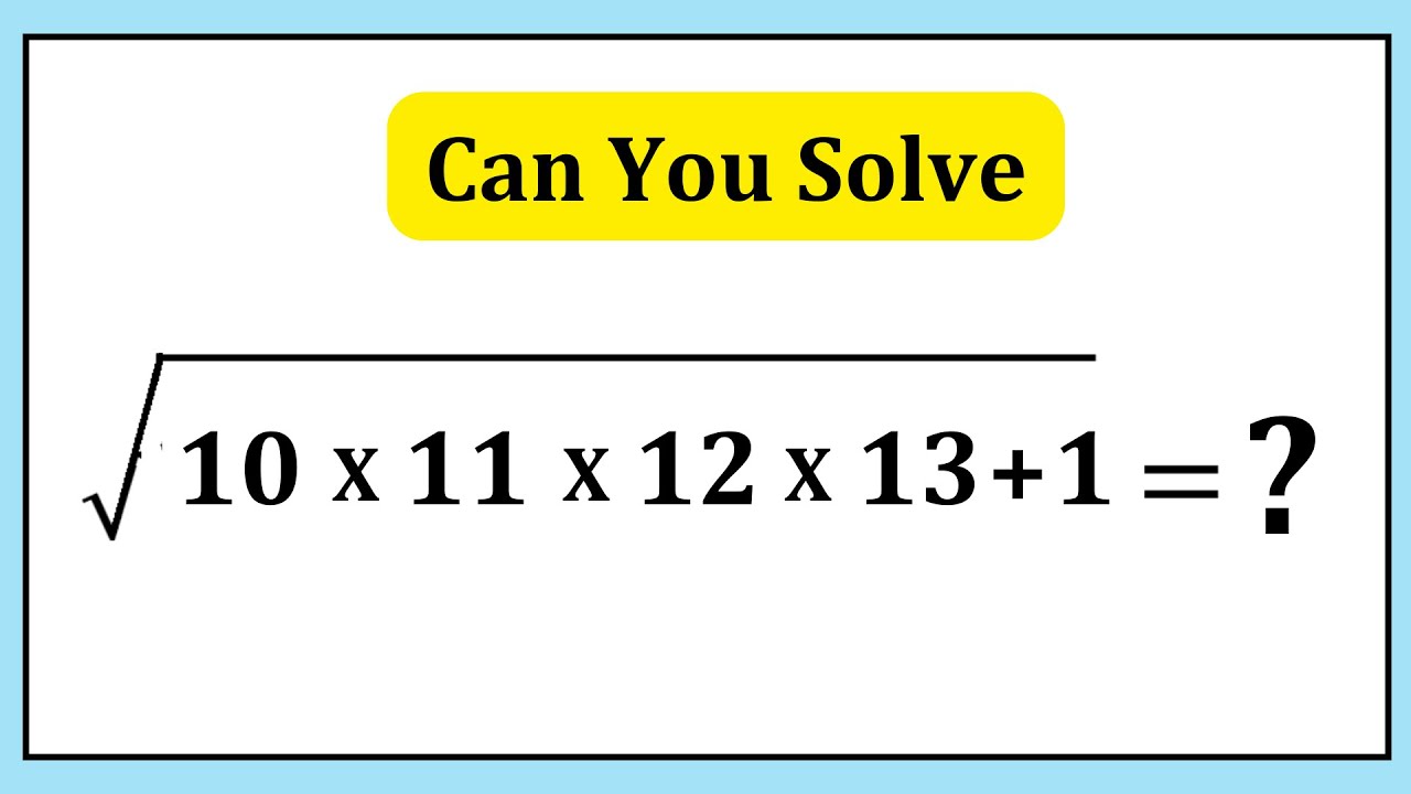 Nice Square Root Math Simplification Problem - YouTube
