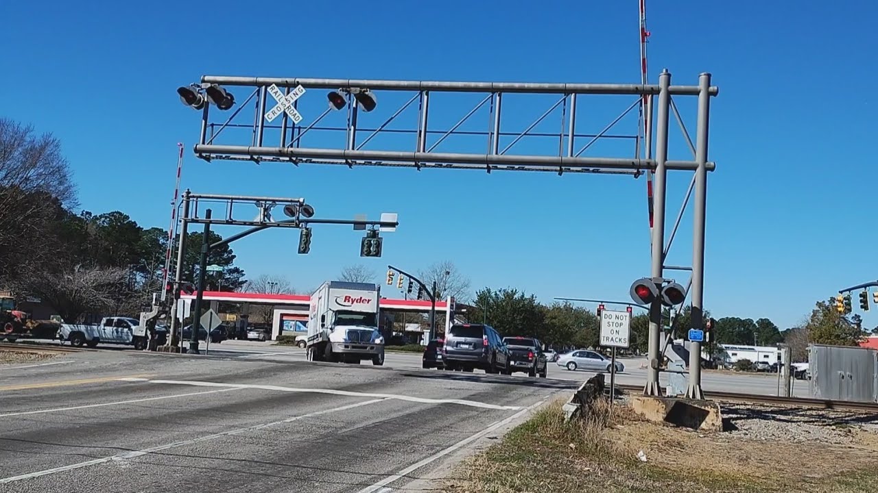 Liberty Hall Railroad Crossing Goose Creek SC - YouTube