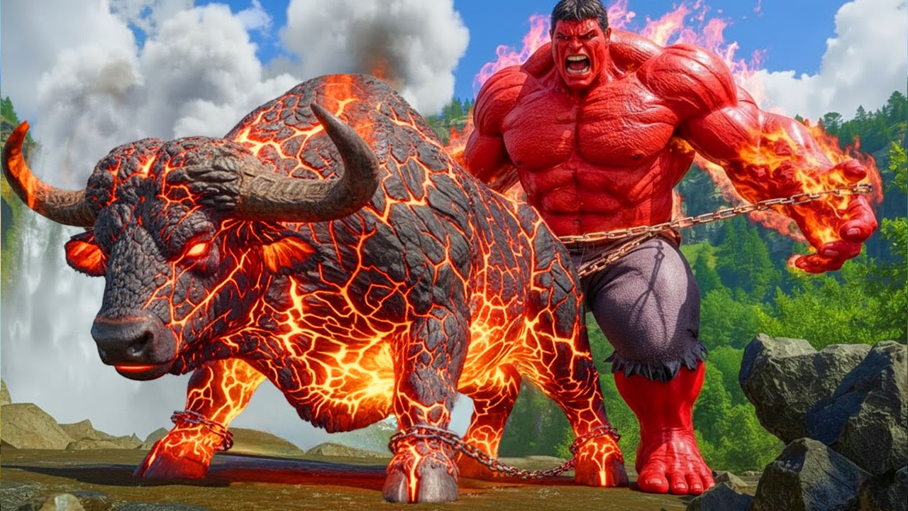 Red Hulk vs Spider Hulk & Lava Bull | Explosive Triple Showdown Begins ...