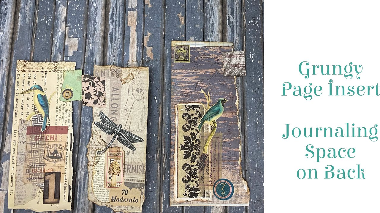 #E123Challenge Grungy Scrappy Hinged Page Insert with Journaling Space ...