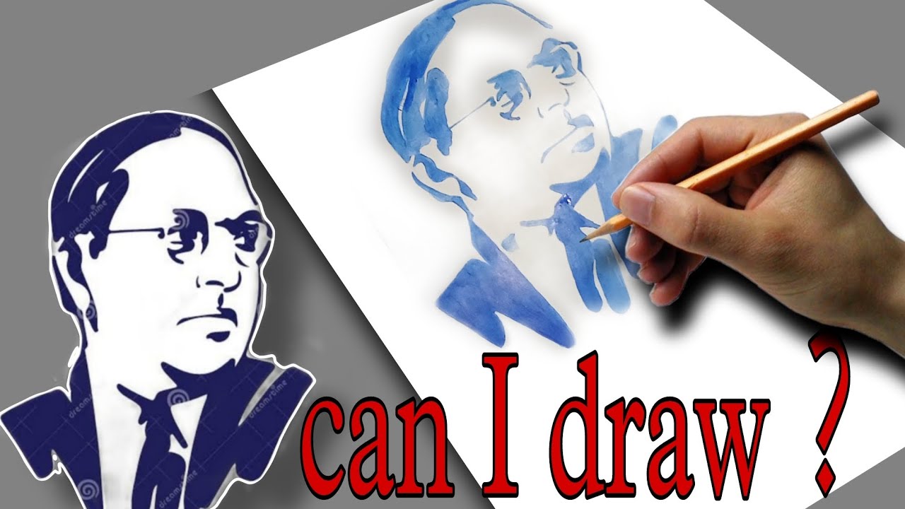 How can draw ? Dr. BR Ambedkar drawing , rudra sketch art ! - YouTube