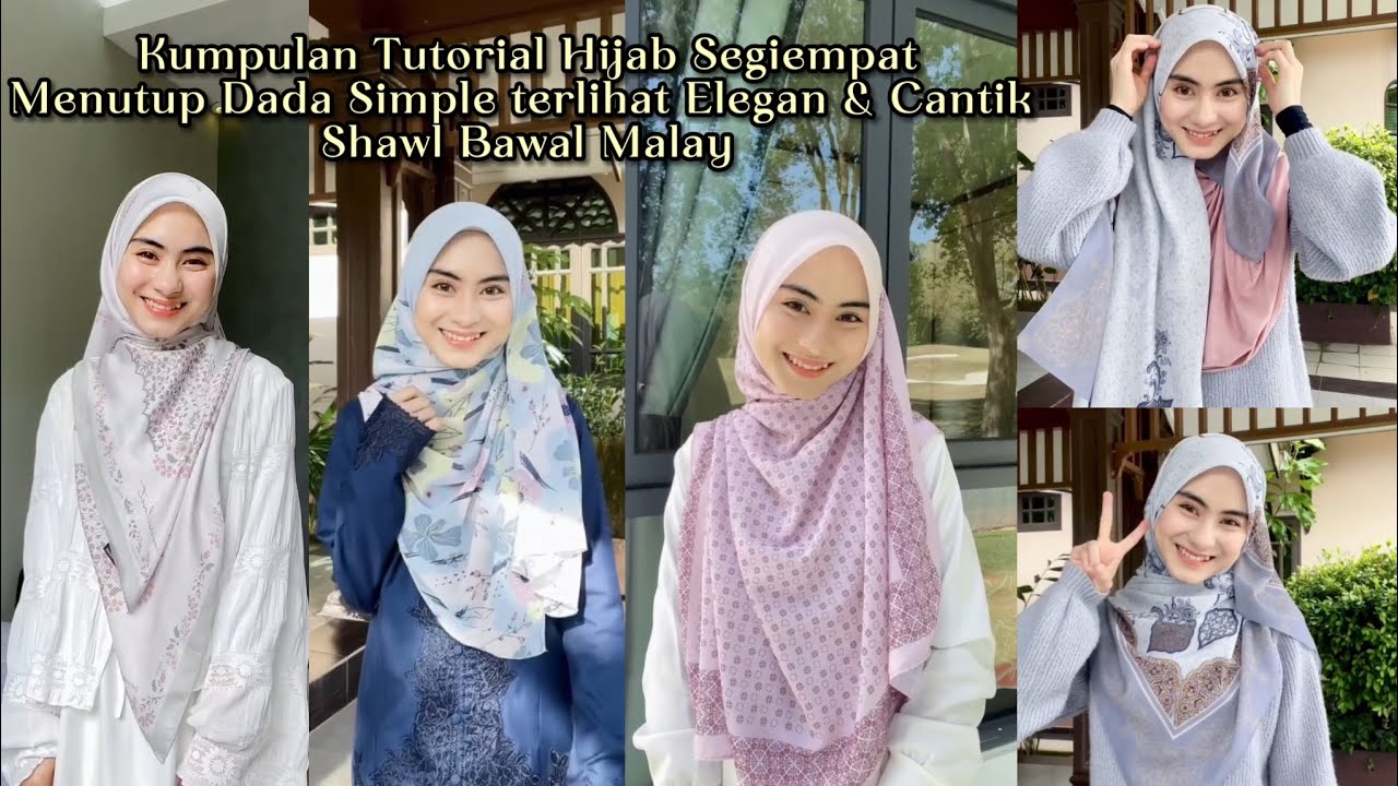 Kumpulan Tutorial Hijab Segi Empat Menutup Dada Simple untuk ke ...