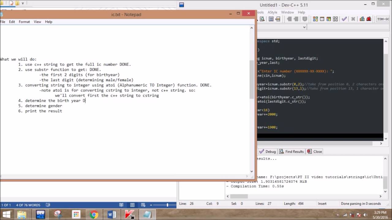 C Problem Solving Tutorial Strings Youtube