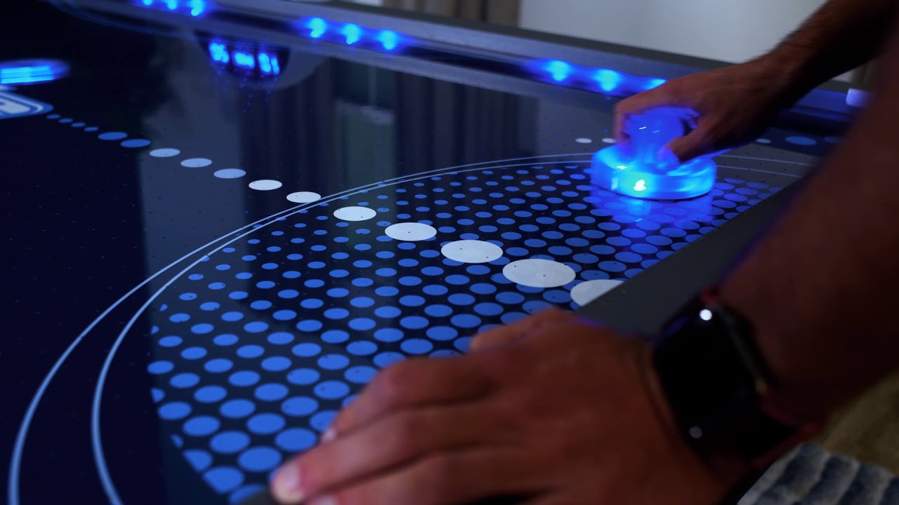 Atomic 7.5' Indiglo LED Light Up Arcade Air-Powered Hockey Table - YouTube