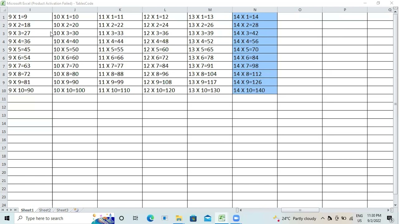Your 24 X 7 companion for Revising Tables and Squares from 1 to 30 and ...