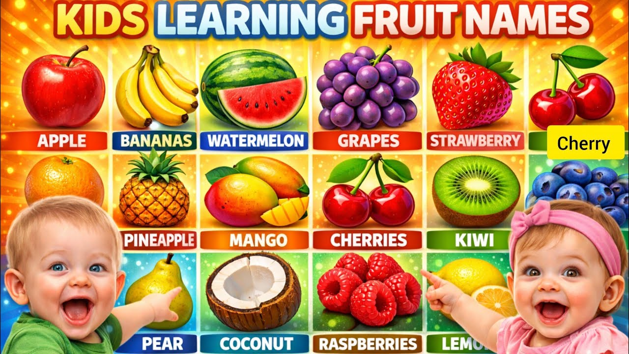 Kids Learning Fruit names | Fruit Names for kids | Fruit Names with ...