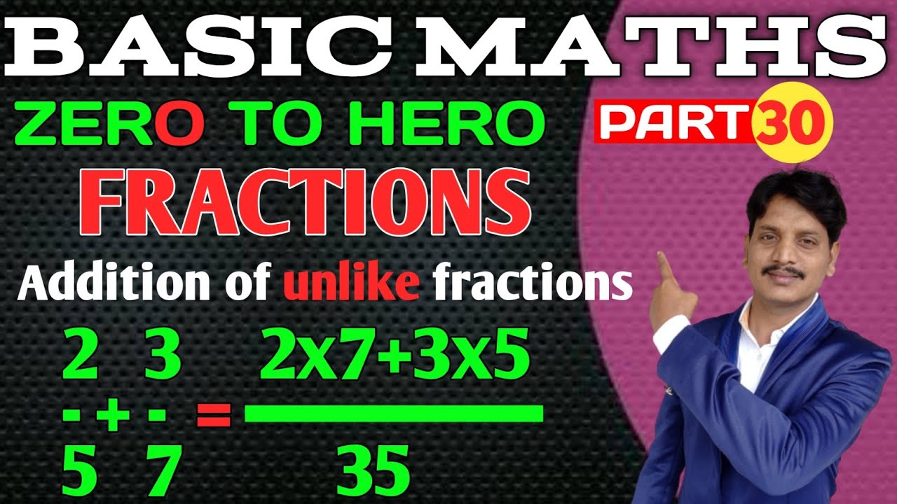 adding fractions with unlike denominators|Addition of unlike fractions|basicmaths|part-30 - YouTube