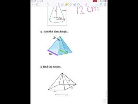 Pythagorean Theorem with Slant Height - YouTube