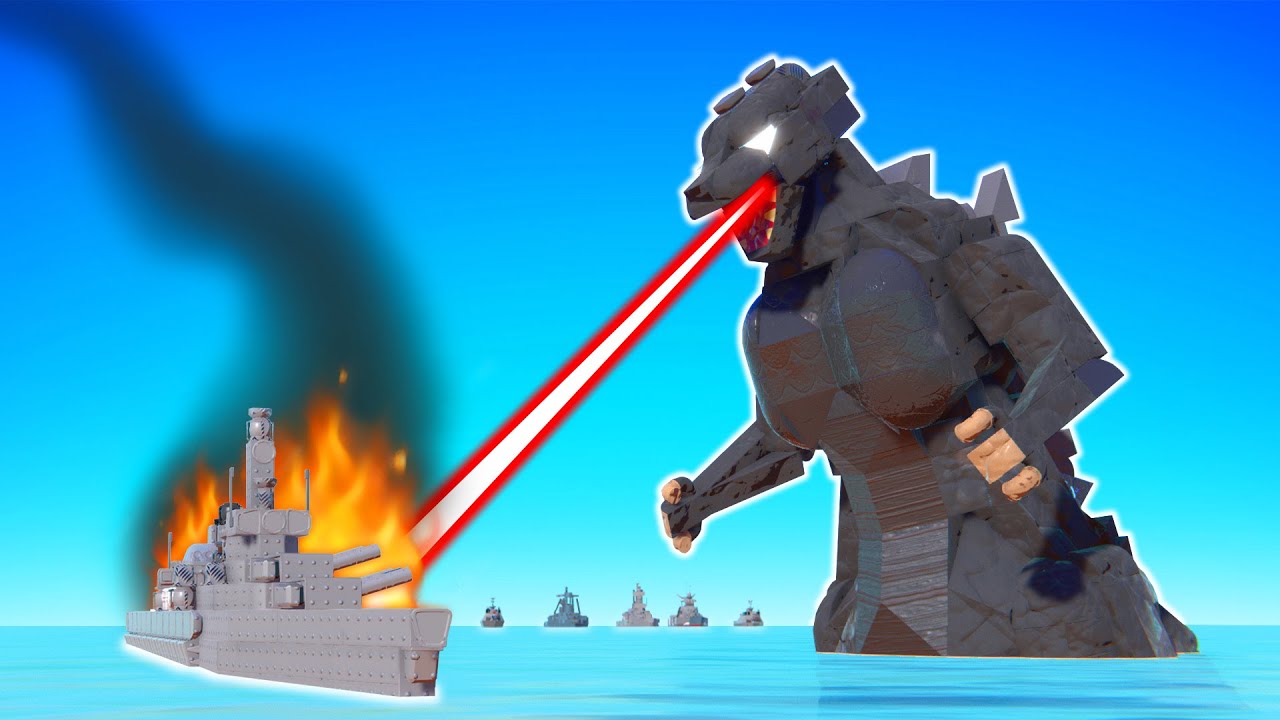 8 Players Build Warships to Battle Godzilla - Trailmakers - YouTube