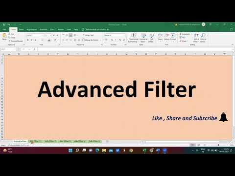 MS Excel - Advanced Filter - YouTube