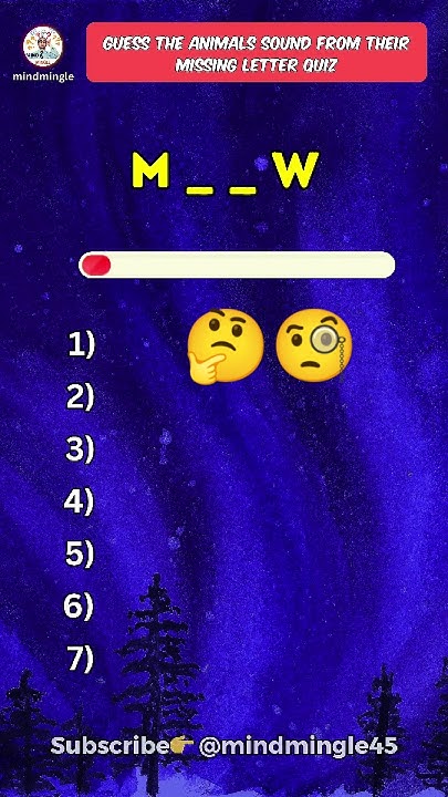 Guess the 7 animals sound by missing letters in 60 seconds? # ...