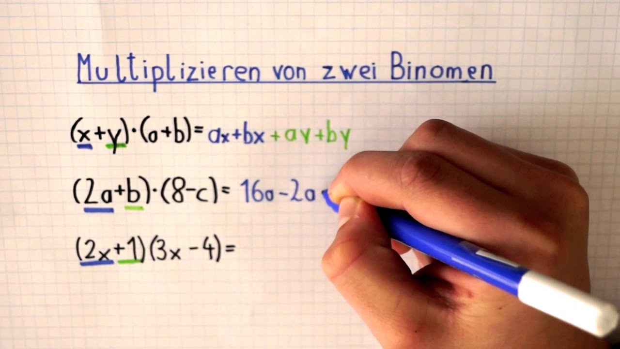 Mathe Tutorials 4C Waldhausen #Multiplizieren von zwei Binomen - YouTube
