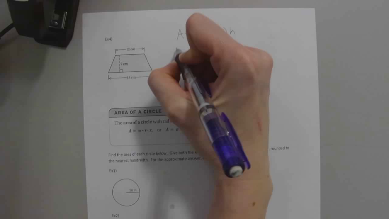 MATH 045 - Basic Area Video Lecture - YouTube