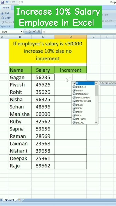Increase Employee 10 Salary In Excel🔥advance Excel 💯 Shorts Excel Exceltips