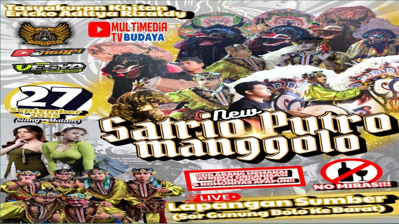 🔴 Live jaranan new satrio putro manggolo lapangan sumber sor gunung ...