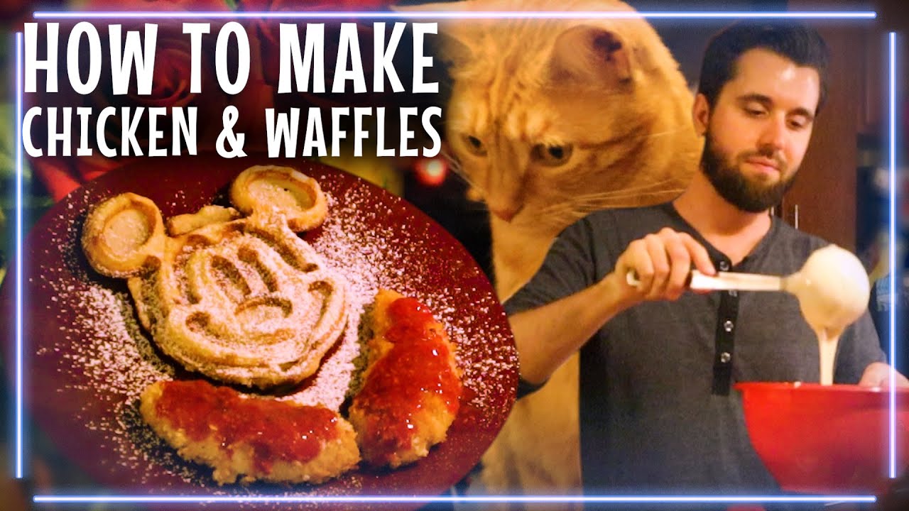 Homemade Mickey Mouse Chicken and Waffles with Raspberry Sauce | Home ...