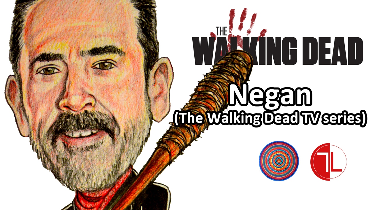 Negan (The Walking Dead) Caricature - Speed Drawing - YouTube
