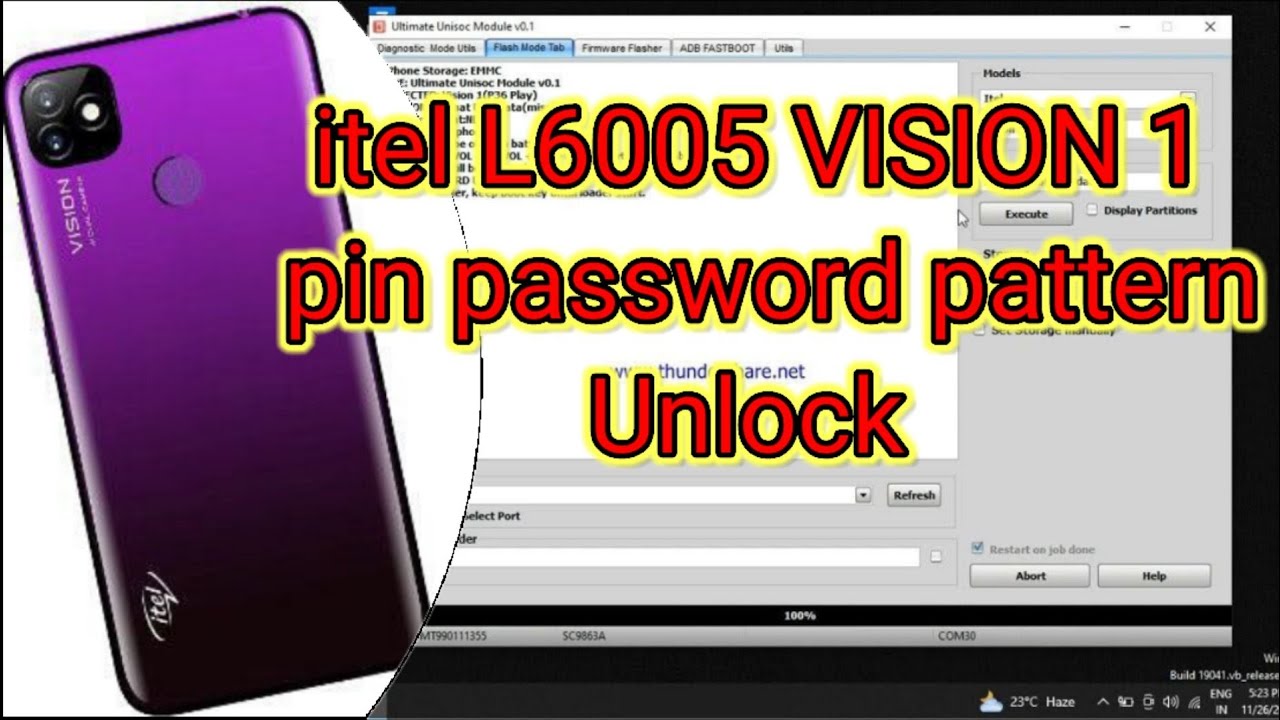 ITEL VISION 1 L6005 pin password pattern Unlock - YouTube