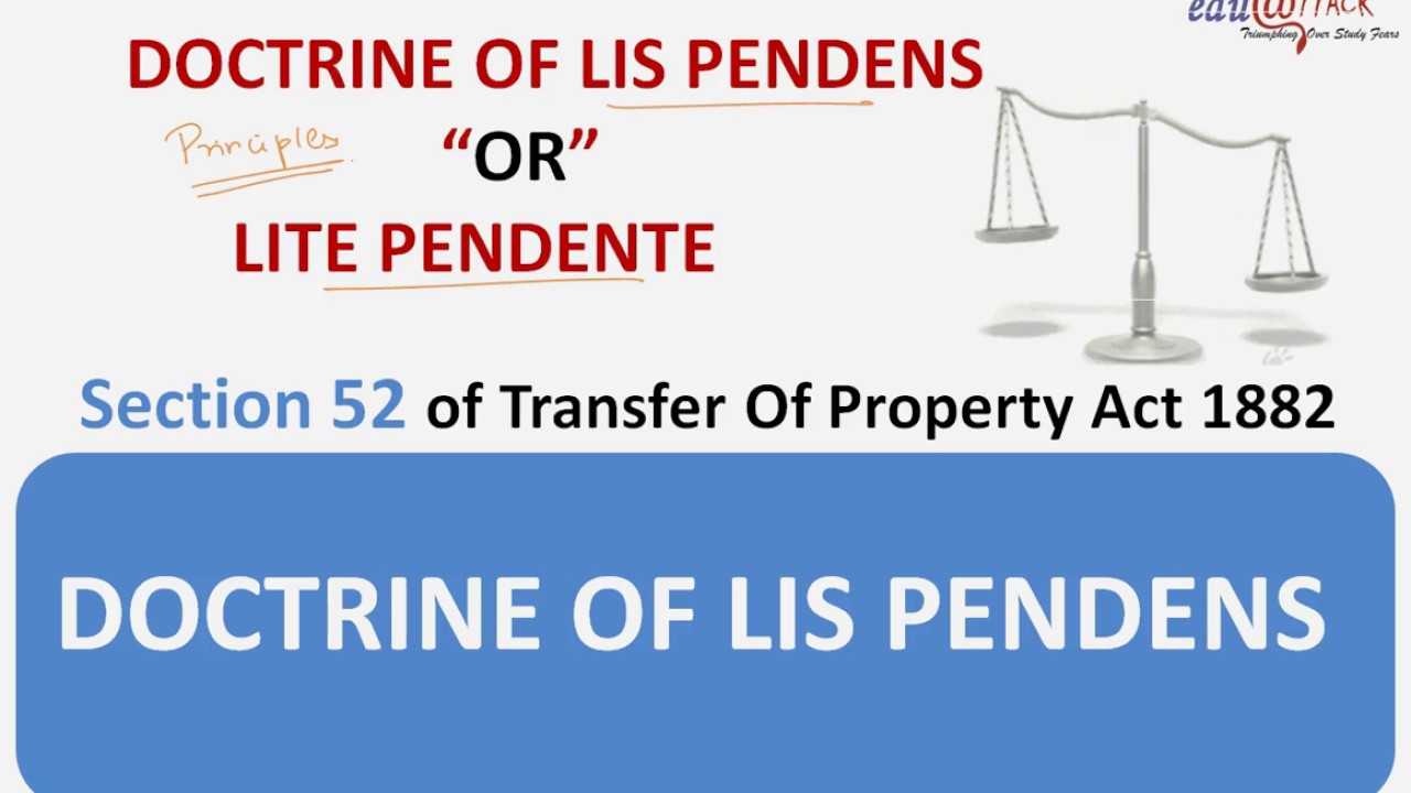 Doctrine of lis pendens: Sec. 52 TPA - YouTube