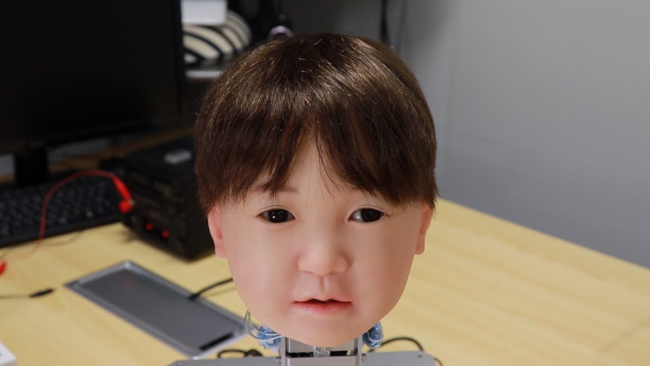 Facial posture slide show of a child android Affetto - YouTube