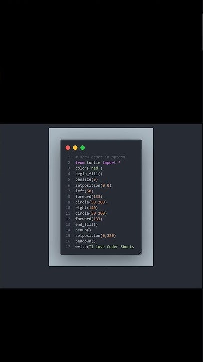 💛💚draw Heart In Python💙💜 Shorts Pythonprogramming Codershorts Youtube
