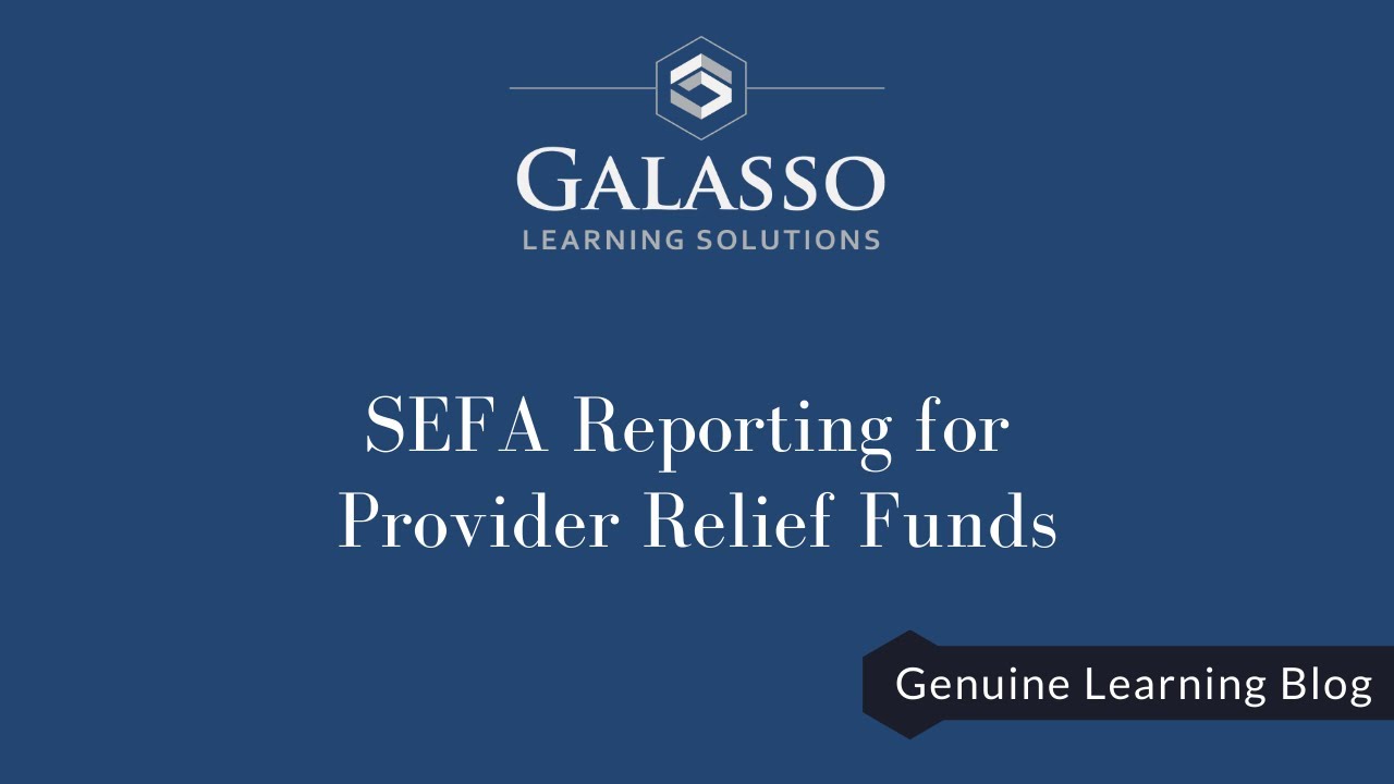 SEFA Reporting for Provider Relief Funds - YouTube