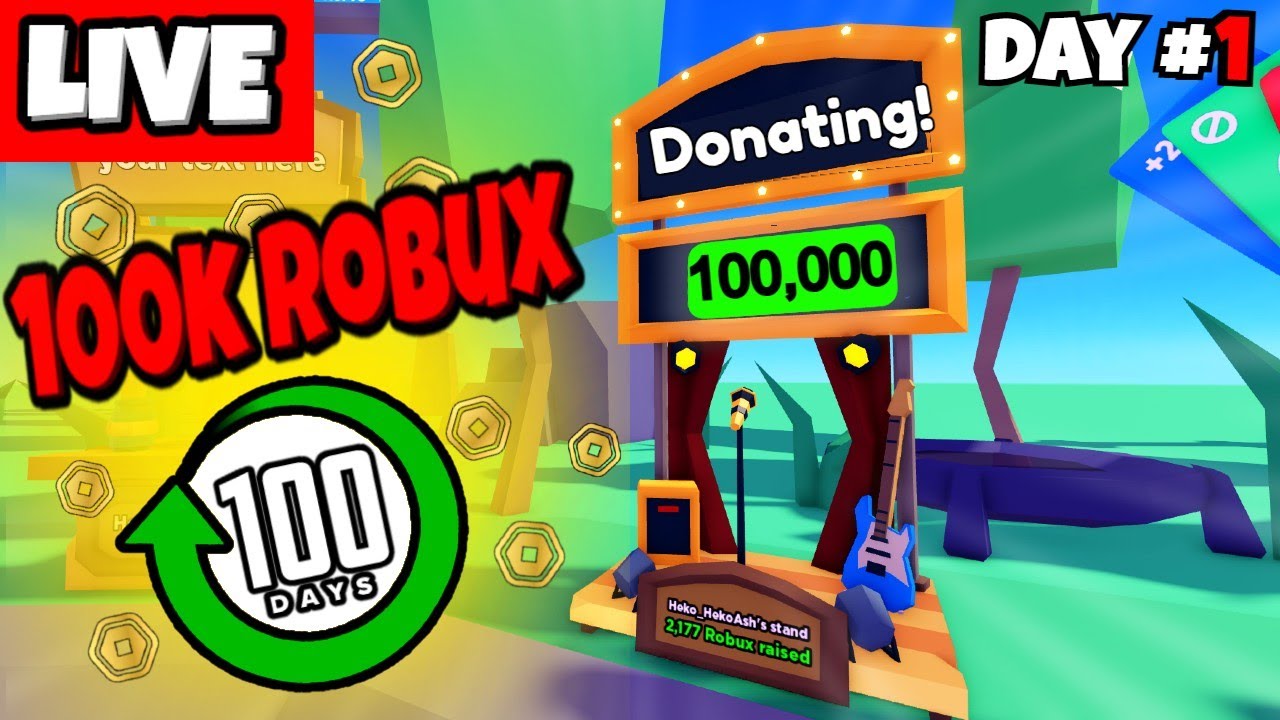 🔴DONATING 100k+ Robux in 100 DAYS (1)💰 PLS DONATE LIVESTREAM! [Raising💰 ...