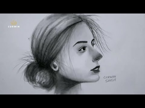 girl pencil sketch | how to draw a girl pencil sketch - YouTube