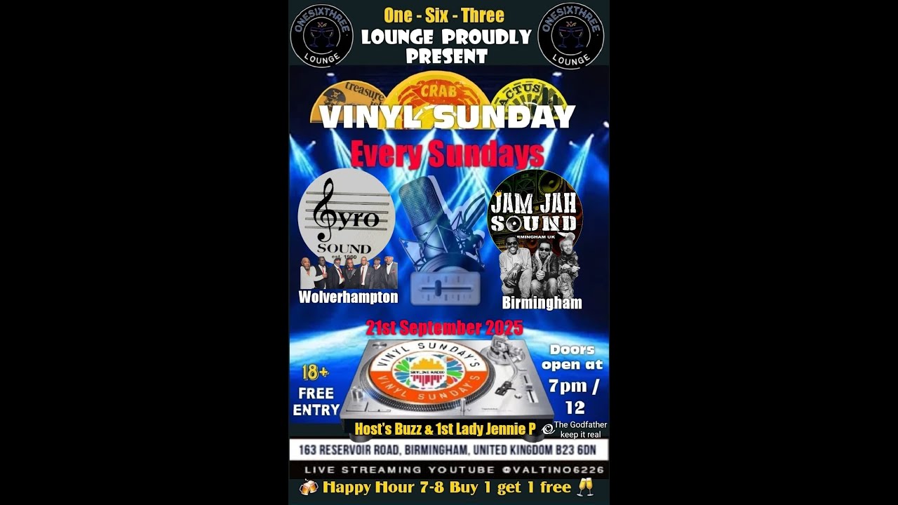 VINYL SUNDAY @ 163 LOUNGE ERDINGTON GYRO SOUND & JAM JAH SOUND 21ST ...