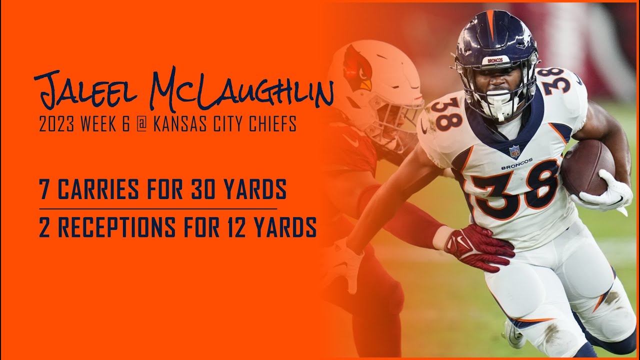 Jaleel McLaughlin Every Run and Catch @ Kansas City Chiefs | 2023 Week ...