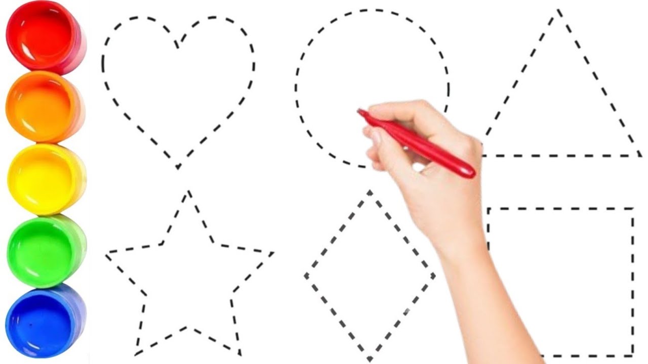 Shapes drawing for nursery class | Shapes drawing for kids, Learn 2d ...