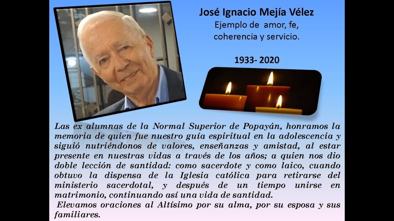 EUCARISTÍA EN MEMORIA DE JOSE IGNACIO MEJIA - YouTube
