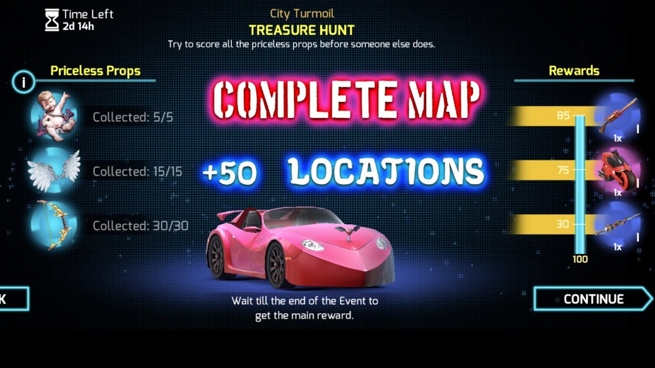All Locations Of City Turmoil Treasure Hunt Event With A Complete Map ...