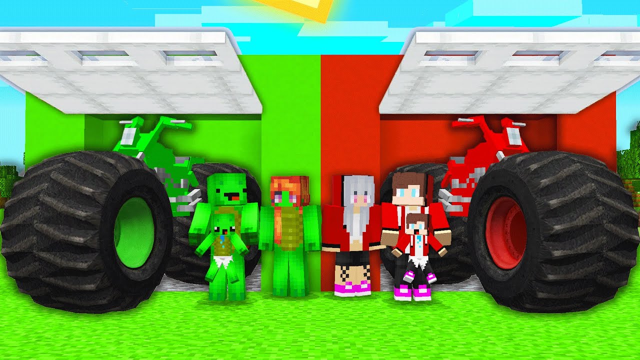 Mikey Family vs JJ Family MOTORBIKE Monster in Minecraft (Maizen) - YouTube