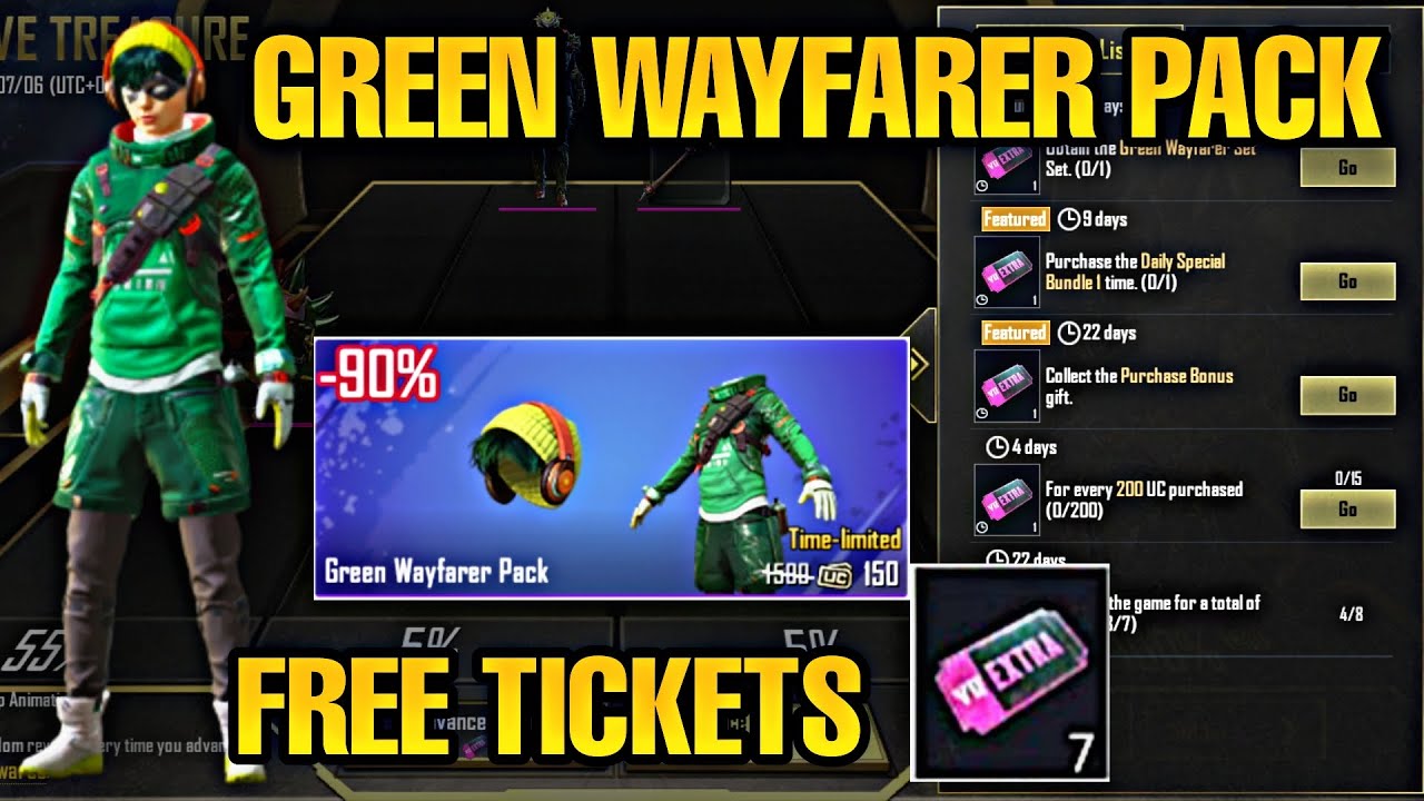 GREEN WAYFARER PACK | EXCLUSIVE TREASURE FREE TICKET - YouTube