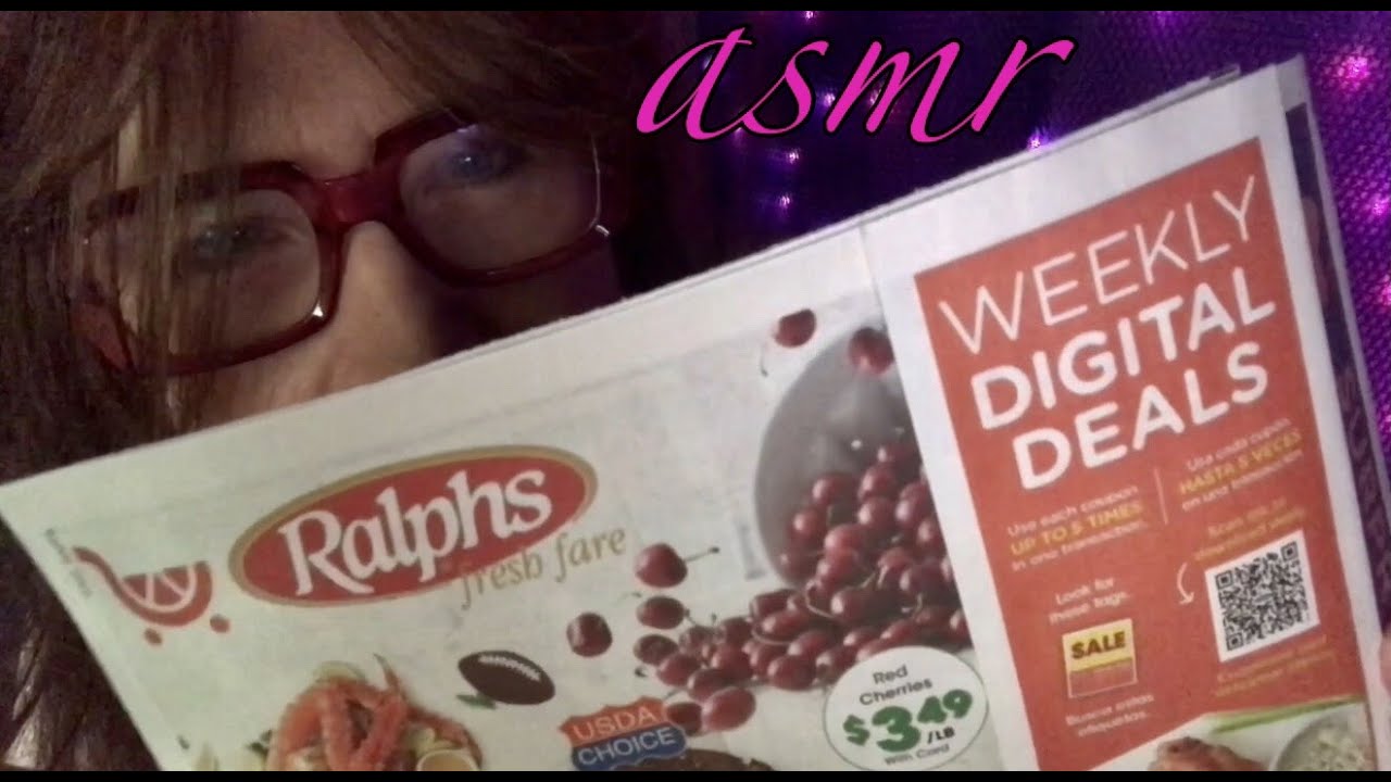 1 Hr quietly sorting Grocery Ads, ASMR making Grocery List, bubblegum ...