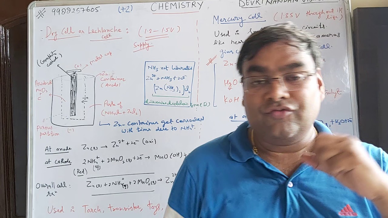 ELECTROCHEMISTRY +1(lec 17) Primary commercial Cells - YouTube