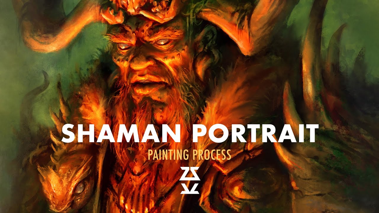 Shaman portrait painting process in Photoshop - YouTube