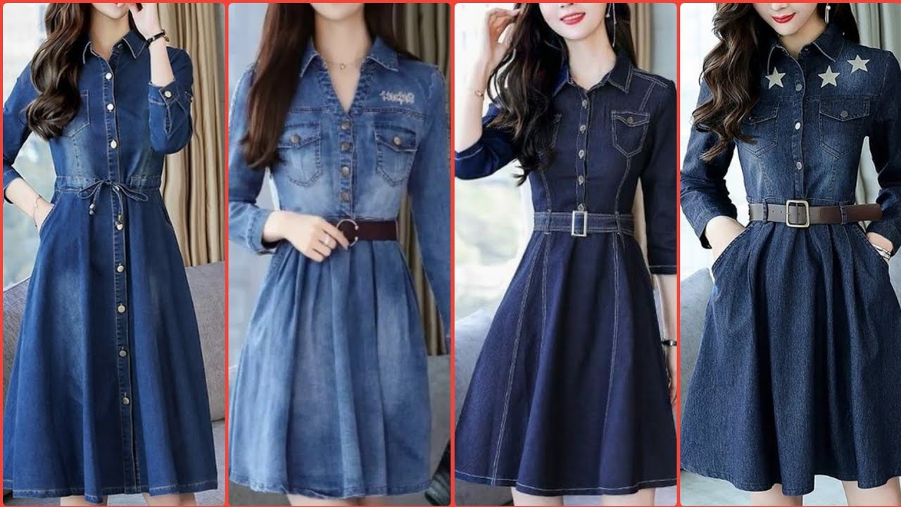Evergreen And Delightful Jeans/Denim Skater Dresses For Girls - YouTube