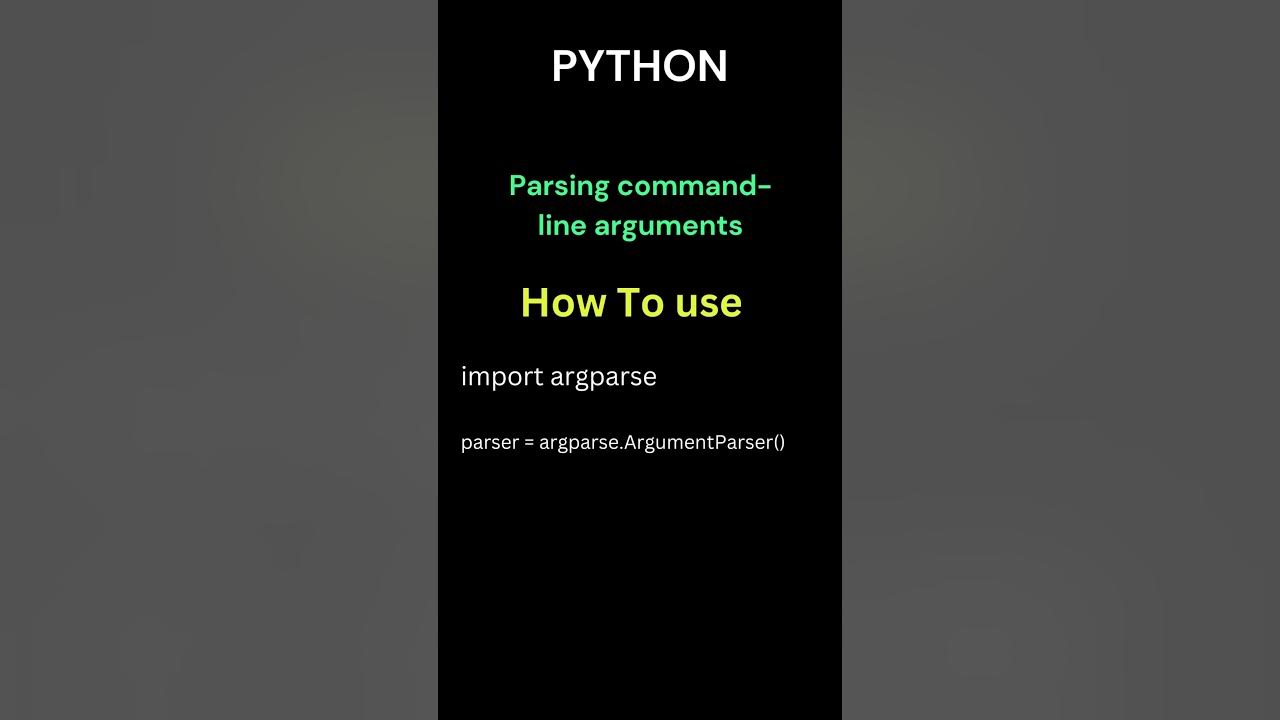 Python Parsing Command Line Arguments Youtube