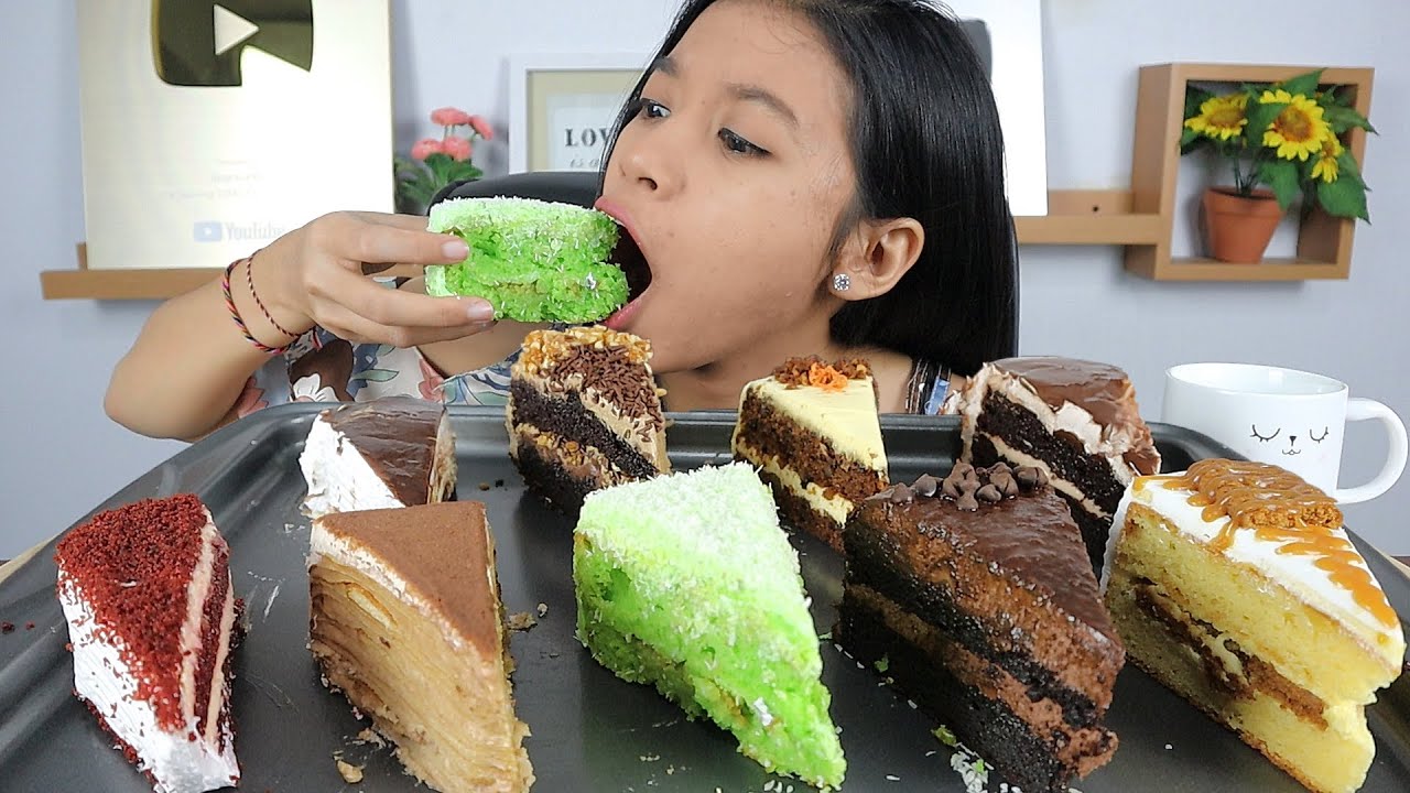 MUKBANG SLICE CAKE ampe PUSING - YouTube
