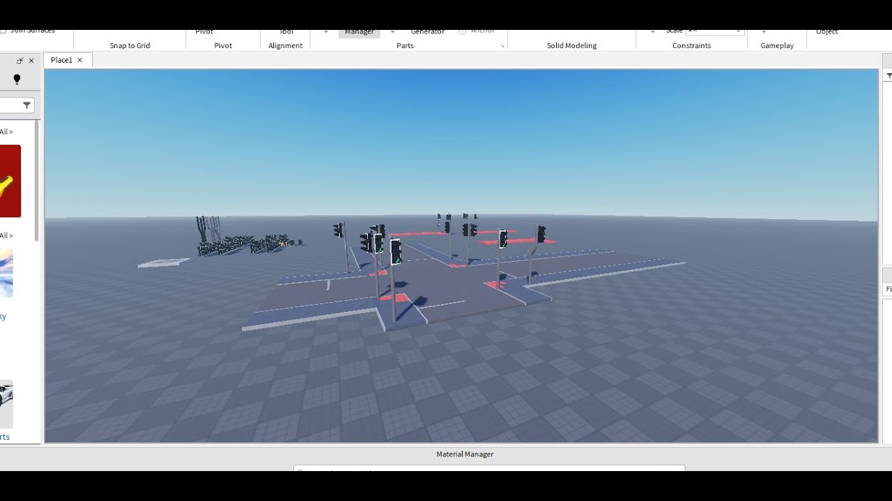 roblox studio making a intersection - YouTube